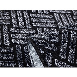 KORBLISS Ultra-Soft Microfiber Non-Slip 6x9 Area Rug, Luxurious Machine Washable Carpet for Bedrooms, Living Rooms, and Kids' Rooms, Jacquard Black