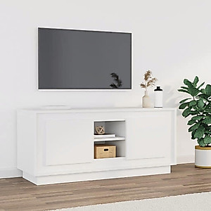 GaRcan TV Cabinet Media Furniture Sideboard Entertainment Centre TV Console Media Unit HiFi Cabinet Concrete Grey 102x35x45 cm Engineered Wood (White)