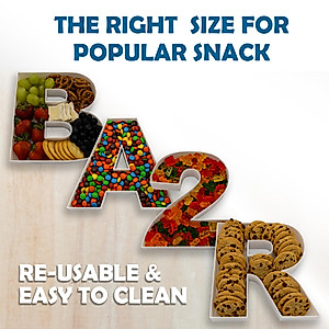 10" Reusable Plastic Box Form Tray Display for Treats, Charcuterie, Cake Pop, Candy, Charcuterie Box, Custom Charcuterie Letters Fillable - Reusable Letter Box - (White Plastic, A)