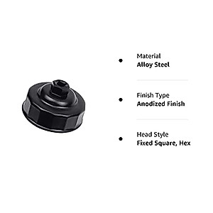 iBetter 65mm 14 Flute Cup Style Oil Filter Wrench, Black, Steel