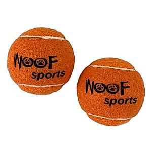 Woof Sports small TENNIS BALLS for Dogs (1.9") - 12 Orange Durable and Easy to Find Mini Tennis Balls for Small Dogs and Puppies. includes Carrying Bag.