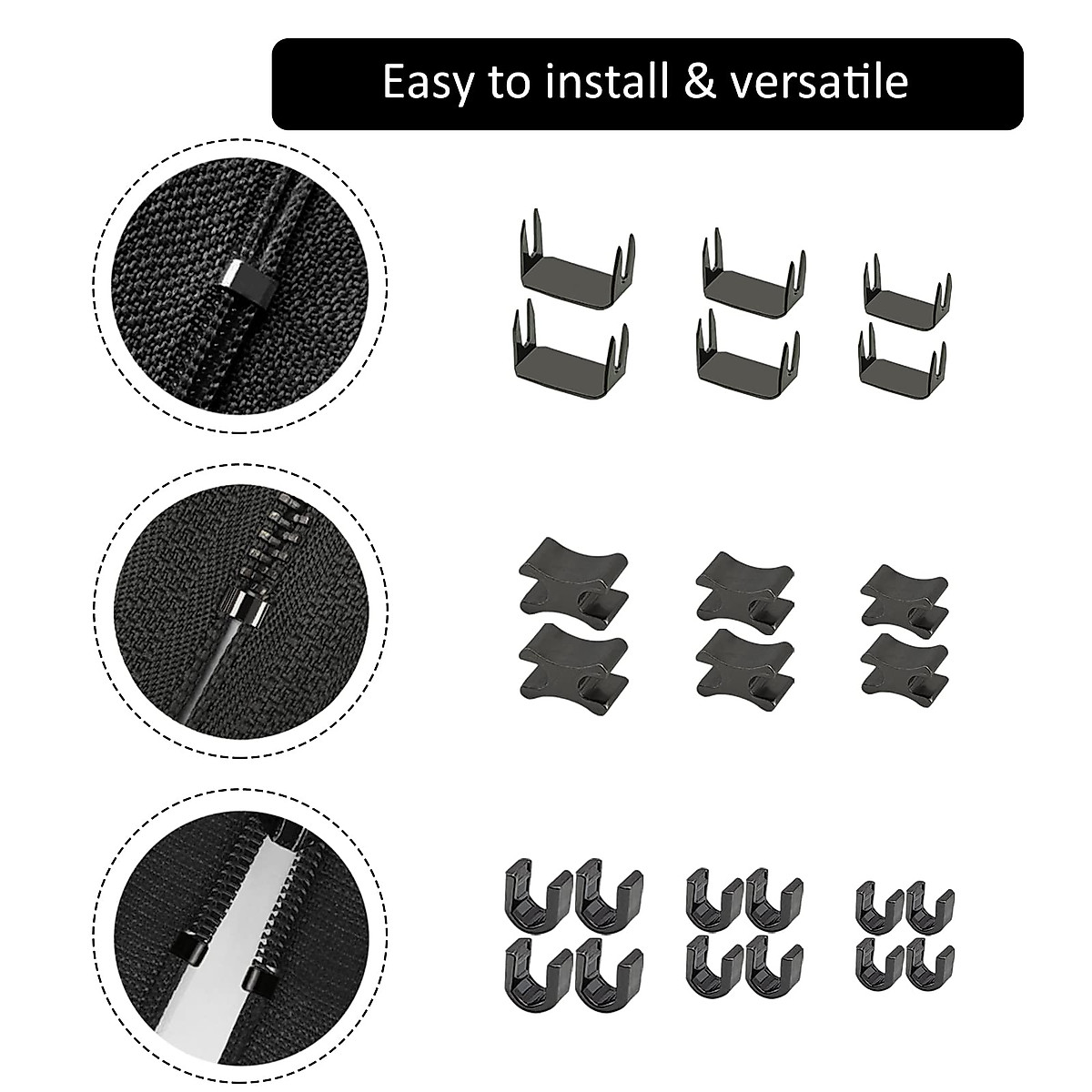 105 Pieces Zipper Repair Kit #3#5#8, Zipper Replacement with Install Plier for Repairing Coats, Jackets, Tents, Backpacks, Sleeping Bag, Luggage