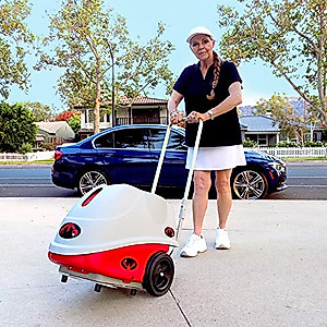 Lobster Sports – Elite Liberty Battery Operated Tennis Ball Machine – Lightweight – Large Wheels - Full-Featured Tennis Ball Thrower – Oscillation – Spin – 2-4 hr Runtime – Charger Included