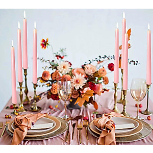 10 Inch Baby-Pink Taper Candles for Home Decoration, 10 Pack Unscented Candlesticks for Dinner Wedding Party, Smokeless and Dripless Candle Sticks