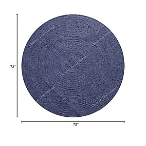Chouhan International 4x4, 5x5, 6x6,feet Natural Jute Plain Round Rug, Floor Plain Edge Rug Braided Boho Eco Large Circular Handmade Area Rugs (CIRD2)