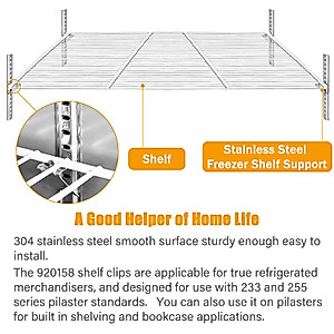 920158 Freezer Shelf Clip,Stainless Steel Shelf Clip for Refrigerator,Freezer Cooler Shelf Support,Replacement Shelf Square Buckles Clips (10)