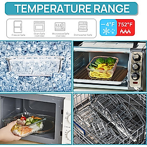 Vtopmart 5 Pack 35oz Glass Food Storage Containers with Lids, Meal Prep Containers, Airtight Reusable Lunch Container Set, Safe for Oven, Microwave, Freezer, and Dishwasher