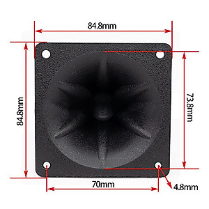 CCeCCe 2 Pack Component Square Tweeter 3.25" x 3.25" Piezo Horn Element Replacement DJ Speaker Loudspeaker Buzzer Treble with Screws for Car Audio Home Speakers Sound Box