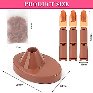 Nail Practice Finger for Acrylic Nails, 3PCS Adjustable Fake Mannequin Fingers with 1PC Acrylic Finger Base and 100PCS Brown Nail Tips, Movable Flexible Training Fake Finger Nail to Practice Nail Art