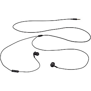 Amazon Basics In-Ear Wired Headphones, Earbuds with Microphone, Black