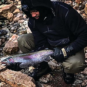 Glacier Glove Men's Perfect Curve Waterproof Fleece-Lined Blind Stitched Neoprene Gloves | Seamless Palm | Pre-Curved Fingers, Black, Large