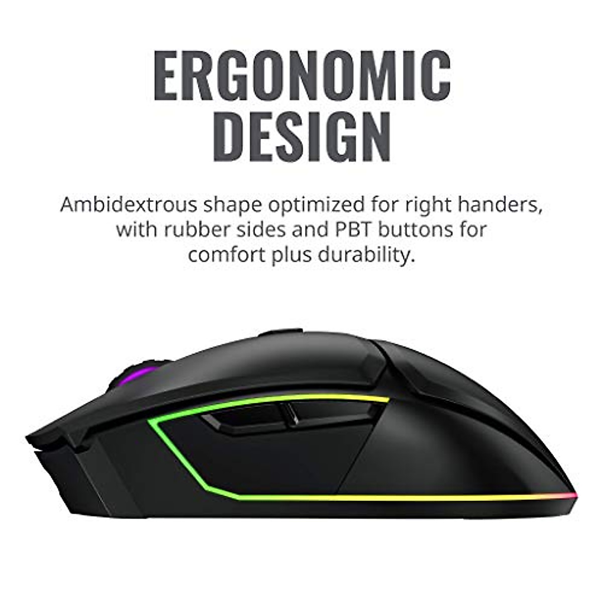 Cooler Master MM831 Gaming Mouse with 32000 DPI adjustable via software, 2.4GHz and Bluetooth Wireless, PBT Buttons, and Qi Charging Support