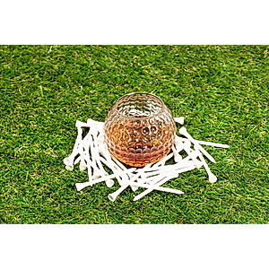 Golf Ball Shaped Whiskey Chillers, Single Whiskey Glass & Storage Bag - Non Lead Crystal Whiskey Stones for Chilling Vodka, Whiskey & Scotch - Fun Cocktail Glasses - Golf Drinking Accessories