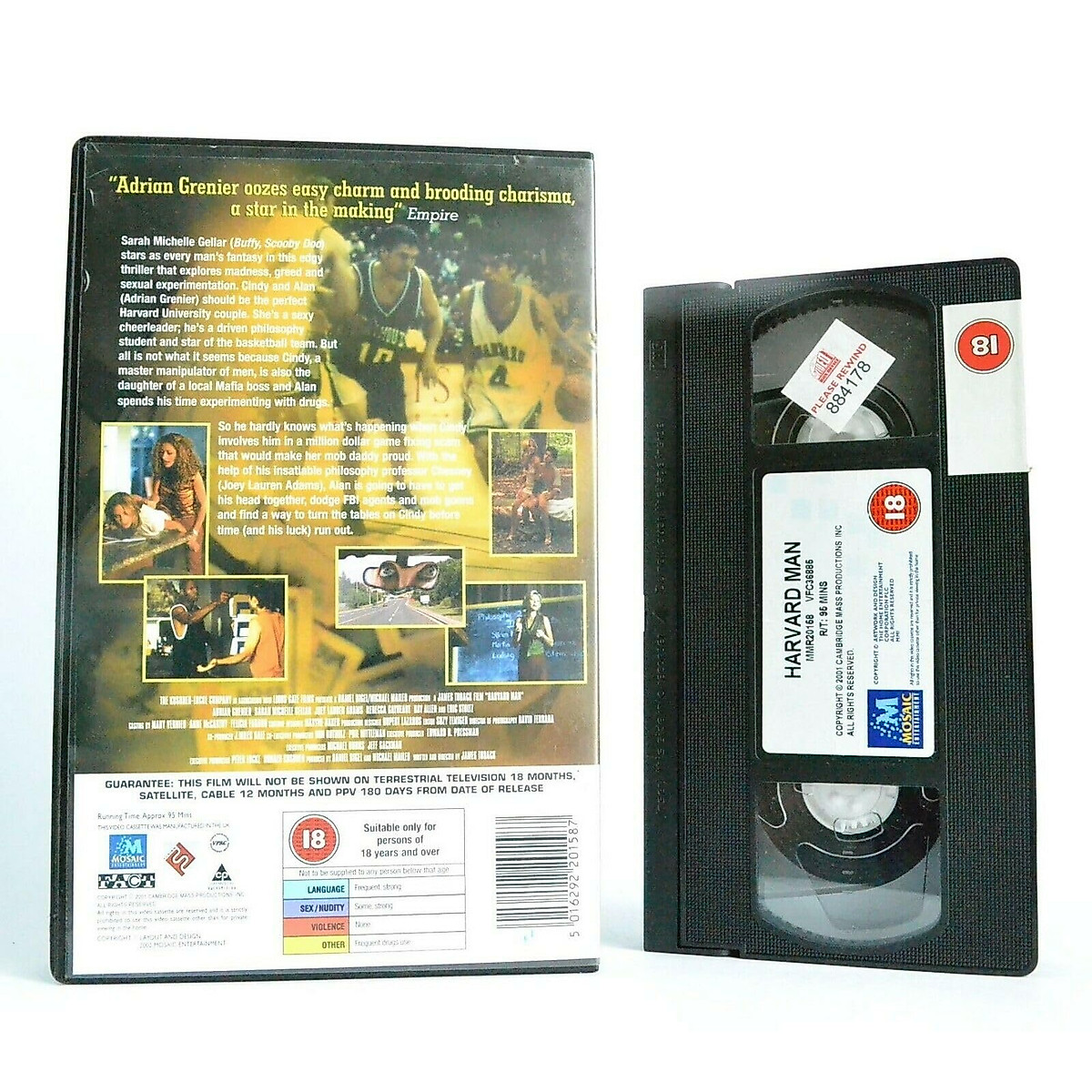 Harvard Man: Crime Comedy - Large Box - Ex-Rental - S.Michelle Gellar - Pal VHS