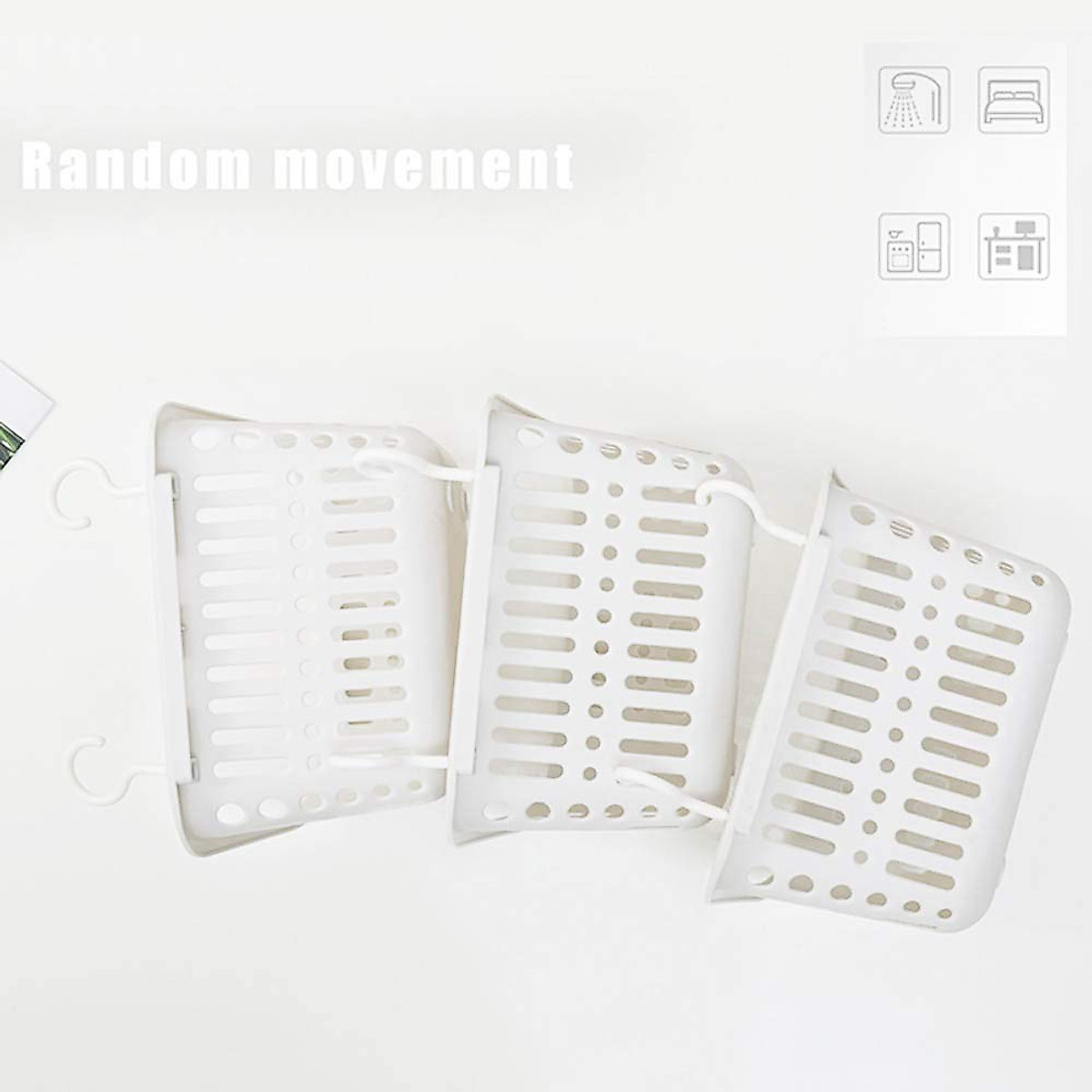 Hanging Storage Basket, Plastic Wall Laundry Basket Multifunctional Basket Container Holder For Organizing Clothes, Cosmetics, Books, Toys (White)