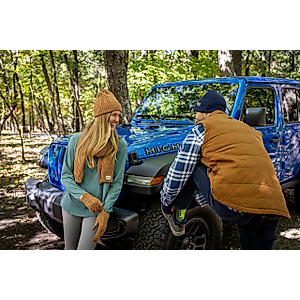 Jeep Men's and Women's 3 Piece Cable Knit Scarf, Beanie, and Gloves Set-Unisex One Size Fits Most, Black