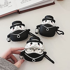 Compatible AirPod 3 Case Cover with Keychain, Cute Luminous Medieval Plague Doctor Design for AirPods 3rd Generation Case