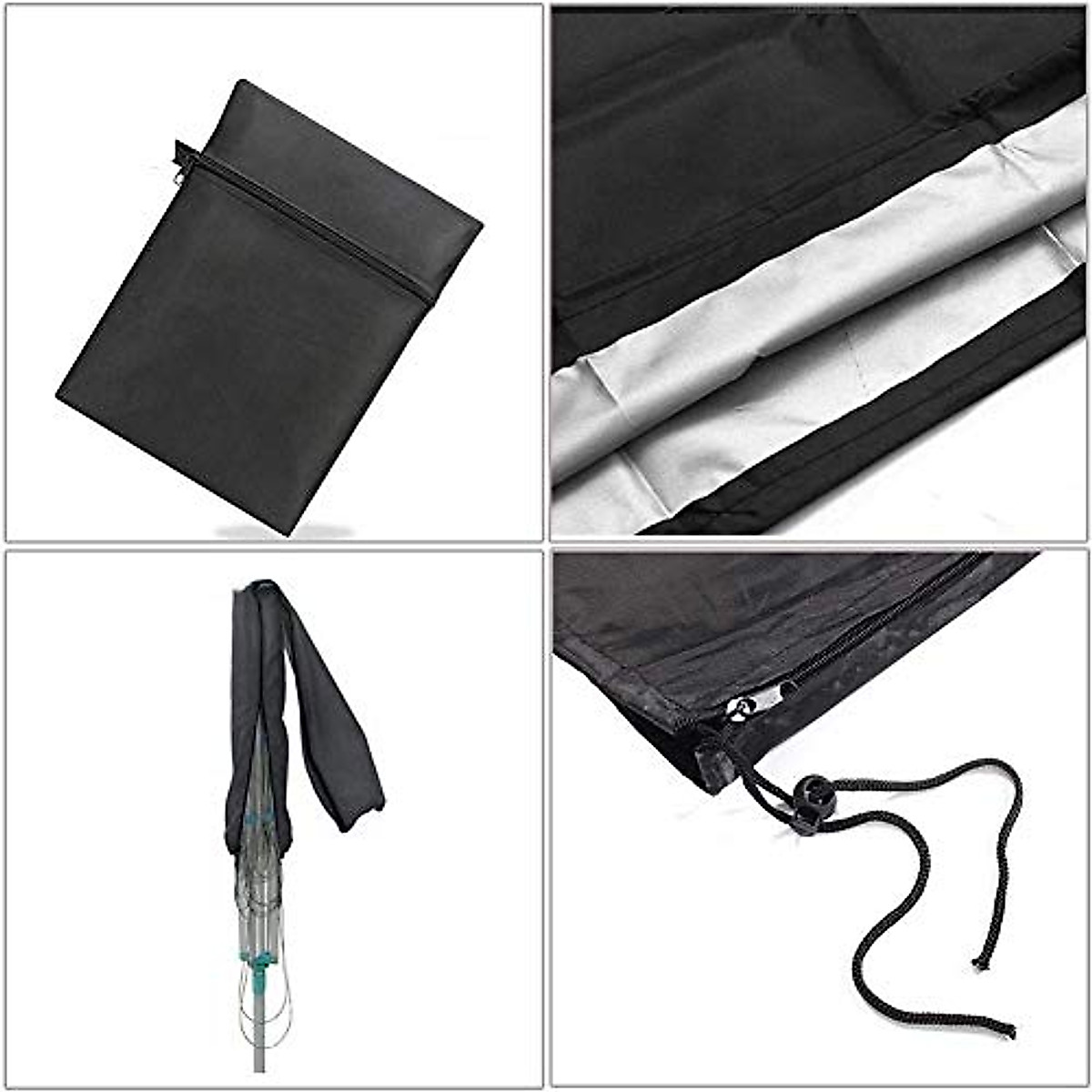 C/A Rotary Dryer Cover Rotary Airer Cover for Drying Rack Protection Waterproof Washing Line Cover for Outdoor Garden Courtyard (Black)