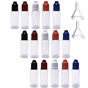 JOYWEE 15 Pack 30ml LDPE Dropper Bottle Funnel Eliquid Applicator Squeeze Dropping Bottle with Thin Tip
