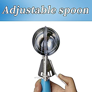 1 Pcs Stainless Steel Ice Cream Scoop Set Dishers Scoops Cookie Scoop Set Food Scoop, Blue Handle (2.48 Inch)