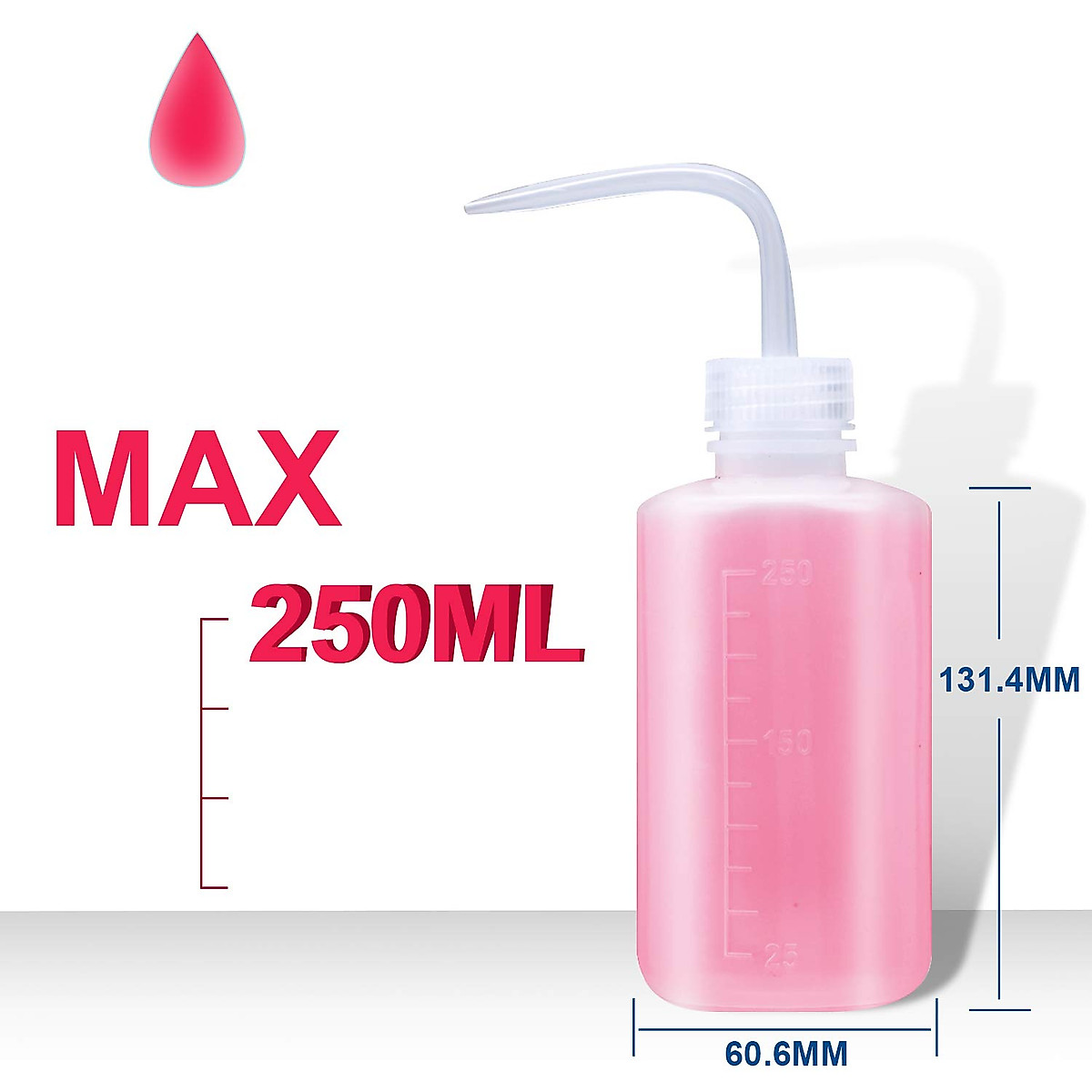 Young4us Wash bottle, 3 Pack LDPE Squeeze Bottles, Safe Plastic Low Density Polyethylene Watering Bottle Tattoo Wash Bottle with Narrow Mouth, for Chemistry, Industry, Lab & Gardening, 500, 250,150ml