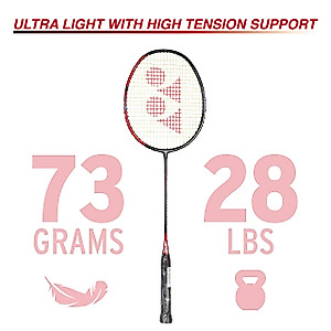 YONEXYONEX Astrox Smash Badminton Racket, Black/red