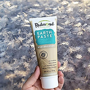 Product Name: REDMOND - Earthpaste All Natural Non-Fluoride Vegan Organic Non GMO Real Ingredients Toothpaste, Wintergreen, 4 Ounce Tube (6 Pack)