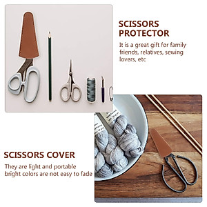 EXCEART 4pcs Sewing Scissors Sheath Leather Scissors Cover Protector Safety Trimming Beauty Tool Protection Cover Collect Bags