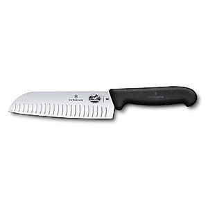Victorinox VIC-5.2523.17 Fibrox Pro Santoku 7" Granton Blade 1½" Width at Handle Black