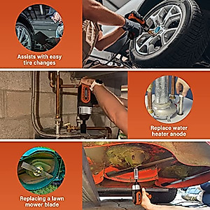 CONPEX Electric Impact Wrench with Detent Ball Anvil, Impact Wrench 1/2 inch 320ft-lbs Max Torque 12V Corded Impact Gun 2 Impact Sockets Brushless Power Impact Gun Pistola De Impacto