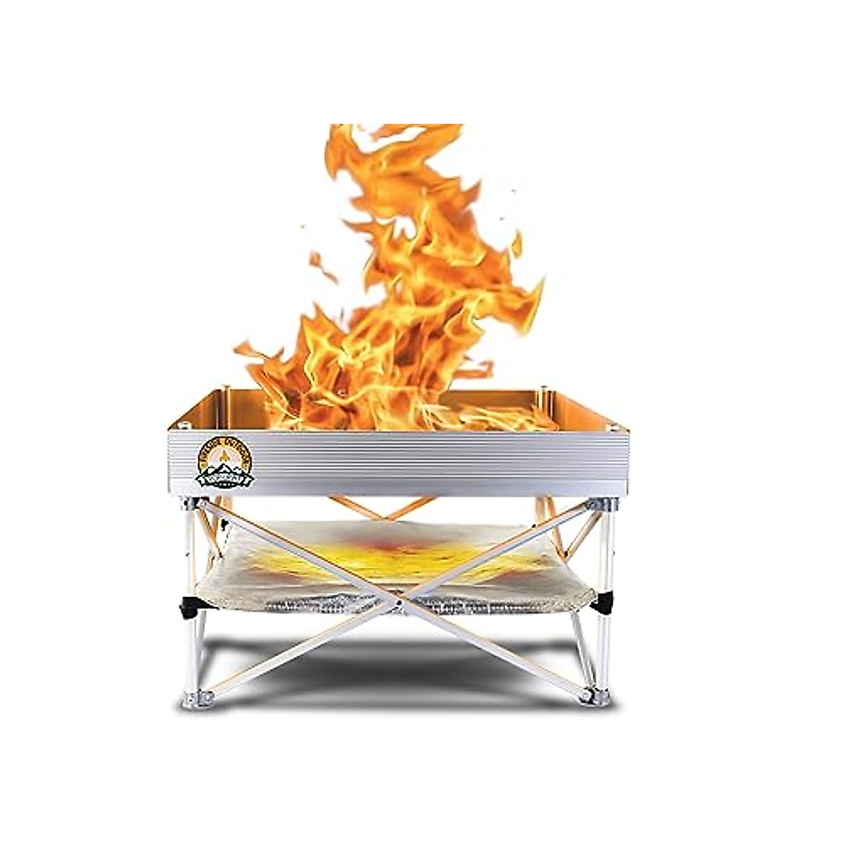 Campfire Defender Protect Preserve Pop-Up Fire Pit | Portable and Lightweight | Fullsize 24 Inch | Weight 8 lbs. | Never Rust Fire Pit | Included Heat Shield for Leave No Trace Fires