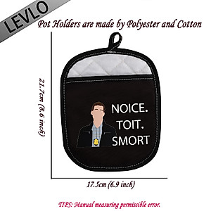 LEVLO Funny Brooklyn Nine Lovers Gifts Noice Toit Smort Oven Mitts Jake Peralta Brooklyn Baking Gifts (Noice Toit Smort)