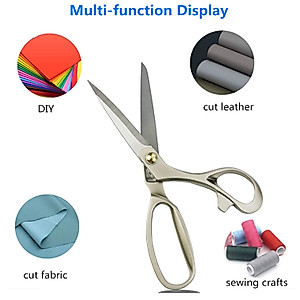 Professional Tailor Scissors 8.5 in for Cutting Fabric Multi-Purpose Heavy Duty Scissors Sewing Scissors for Leather Cutting Industrial Sharp Sewing Shears for Home Office Artists Dressmakers,silver