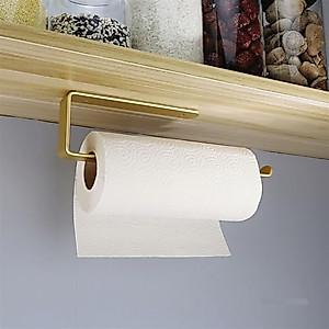 Towel Holder Bathroom Rack Bar Golden Kitchen Roll Paper Hand Towel Hanger Self Towel Hanger Self Storage Shelf Punching (Color : Golden.A)