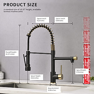 AIMADI Kitchen Faucet,Black Kitchen Faucet with Sprayer,Commercial Style Matte Black Faucet Kitchen Single Handle Single Hole Kitchen Sink Faucet