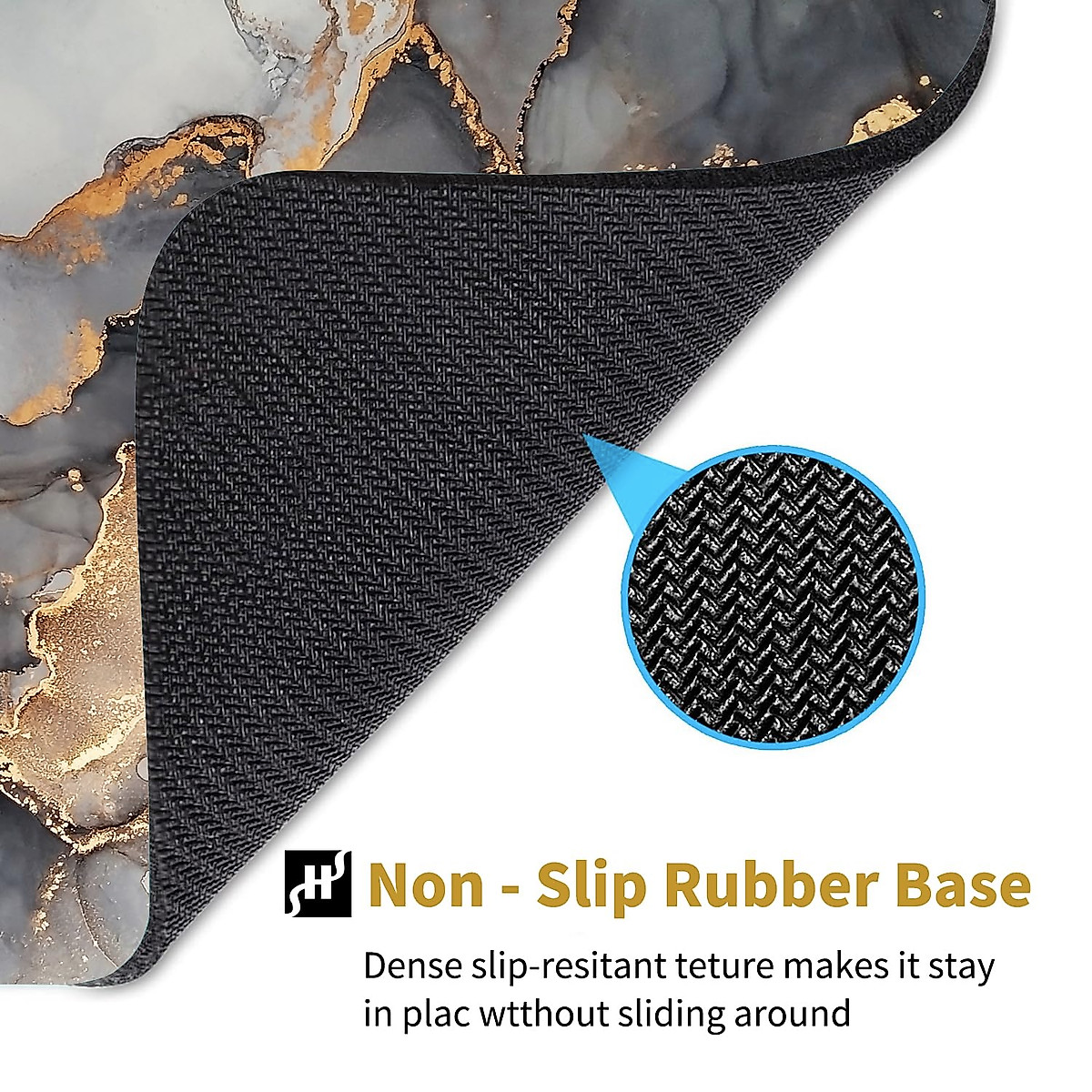 Hokafenle Small Mouse Pad, Mini Mousepad with Washable Lycra Cloth, Computer Mouse Pads for Wireless Mouse, Non-Slip Rubber Base Mousepads (6 x 8 Inch, Black Gold Marble)