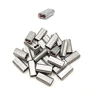 FenceMate Aluminum Alloy Crimp Loop Sleeves #2-3 Long to Splice & Join Metallic Wires or Wire Ropes, Tempered, Gritted with Super Holding Force on High Tensile Wires in Fencing & Hanging, 100pcs/Pack