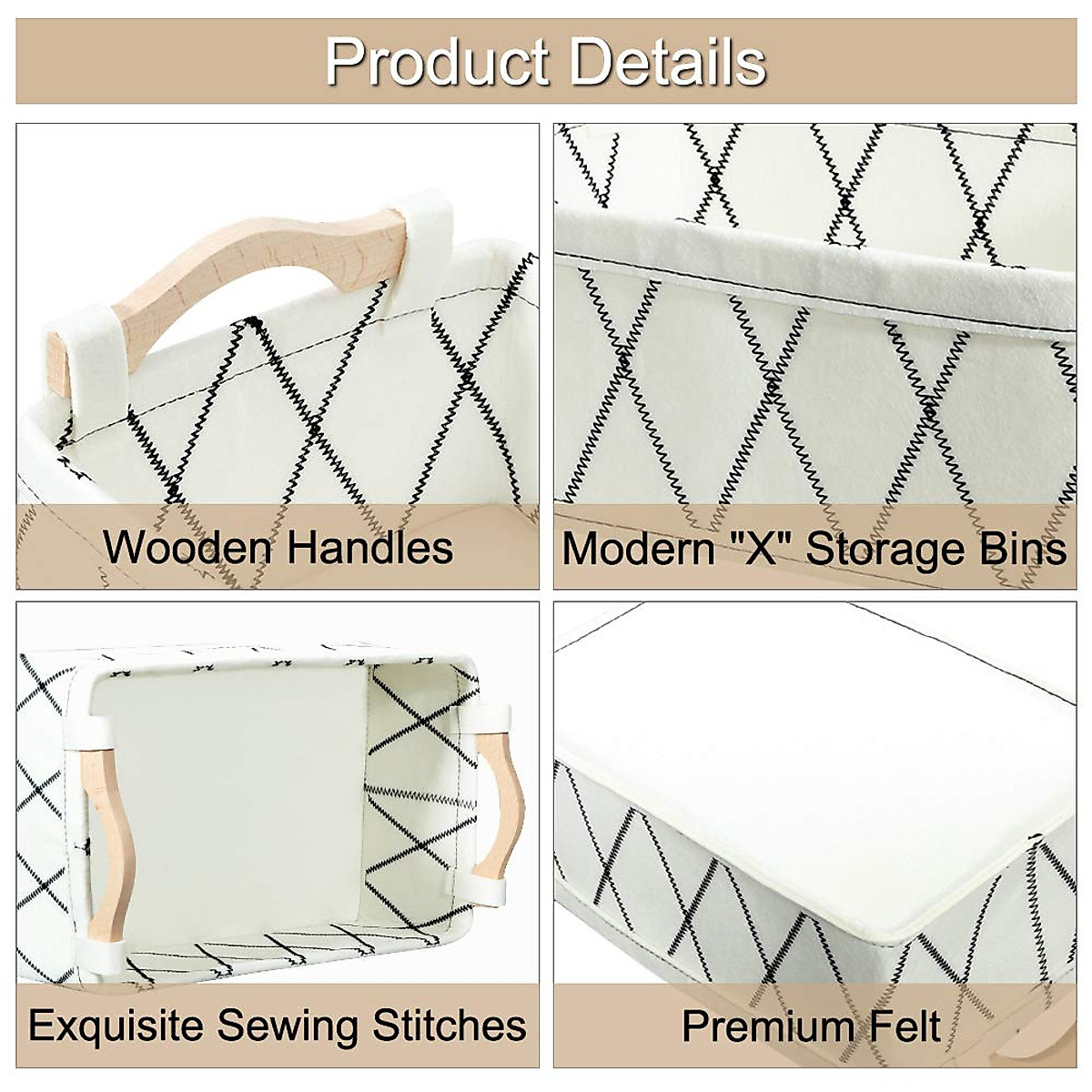 Oubra Small Bin Storage Cube Bins Empty Baskets for Gifts Decorative Baskets for Storage Magazines Books CD DVD Collapsible White Basket