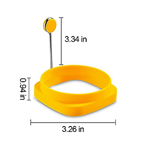 A-XINTONG 5PCS Food-Grade Silicone Egg Ring, Non-Stick Egg Cooking Ring, Fried Egg Mold, Pancake Ring, 2-in-1 Square and Round Egg Ring for Frying Eggs