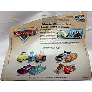 Disney Pixar Cars Luigi Guido & Tractor 1:55 Scale Die Cast Car on Original Desert Background Scene Card
