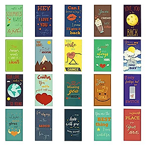 60 Pack Romantic Lunch Box Love Notes for Her, Him, Husband, Wife, Mini Inspirational Note Cards (2 x 3.5 inch)