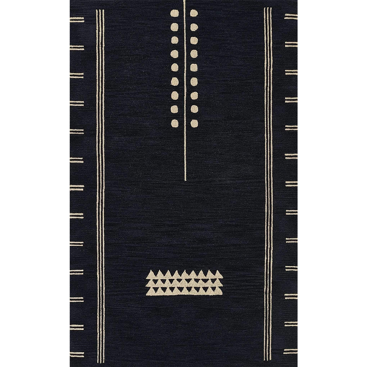 Momeni Simba Wool Hand Tufted Contemporary Indoor Area Rug, Navy, 5' X 8'
