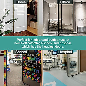 Door Stops Rubber,Door Stopper Security 2 Pack,Big Door Stops for School&Garage Heavy Metal Doors,Height Up to 1.9Inches,Safe for All Floors,Hold Doors with Gaps 0.35 to 1.9 Inches (Black)