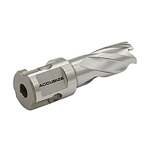 Accusize Industrial Tools 9/16'' Cutting Diameter with 1'' Cutting Depth, H.S.S. Annular Cutter with Nitto One Touch Shank, CBN Ground, 1190-2014