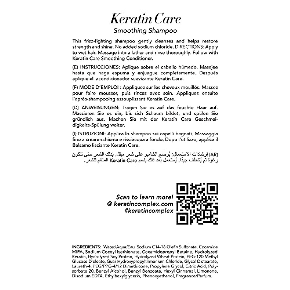 Keratin Complex - Keratin Care Smoothing Shampoo - 33.8 fl oz