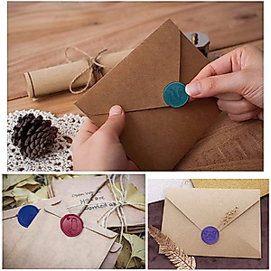 OPG 50 Pieces Wax Seal Stickers Vintage Envelope Seal Stickers Self Adhesive Wax Seals for Valentine's Day Invitations Present Packing Greeting Cards Party Favors
