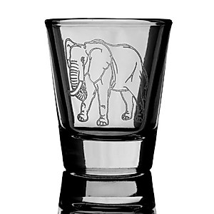 Hip Flask Plus 2oz Elephant Shot Glass - Wild Life