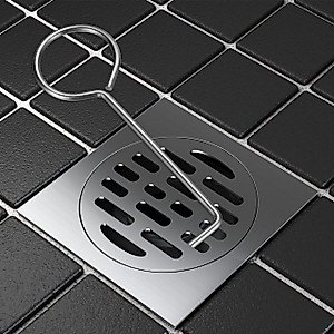 6Pcs Silver Drain Key Lifting Hooks - Stainless Steel Drain Grate Puller for Daily Cleaning - Shower Drain Hair Strainer Pull Hook,Bathroom Sink and Bathtub Accessories,Drain Strainers