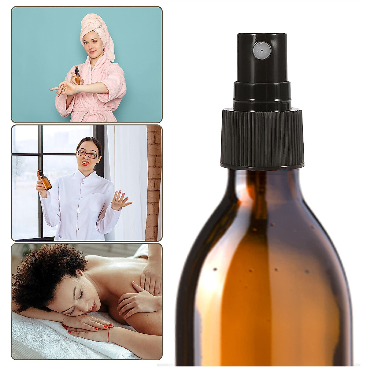 AMD Envases 4oz Amber Glass Spray Bottles - Glass Spray Bottles for Essential Oils - 4 oz Glass Spray Bottle - Glass Spray Bottles 4 oz - Dark Glass Spray Bottle - Amber Spray Bottle - 4 ounce