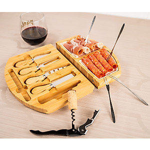 Blueberry USA Charcuterie Boards Set: Bamboo Cheese Board and Knife Set, Gifts for Women, Housewarming Gifts, New Home Gifts, Unique Gifts for Her, Anniversary & Wedding Gifts for Couples